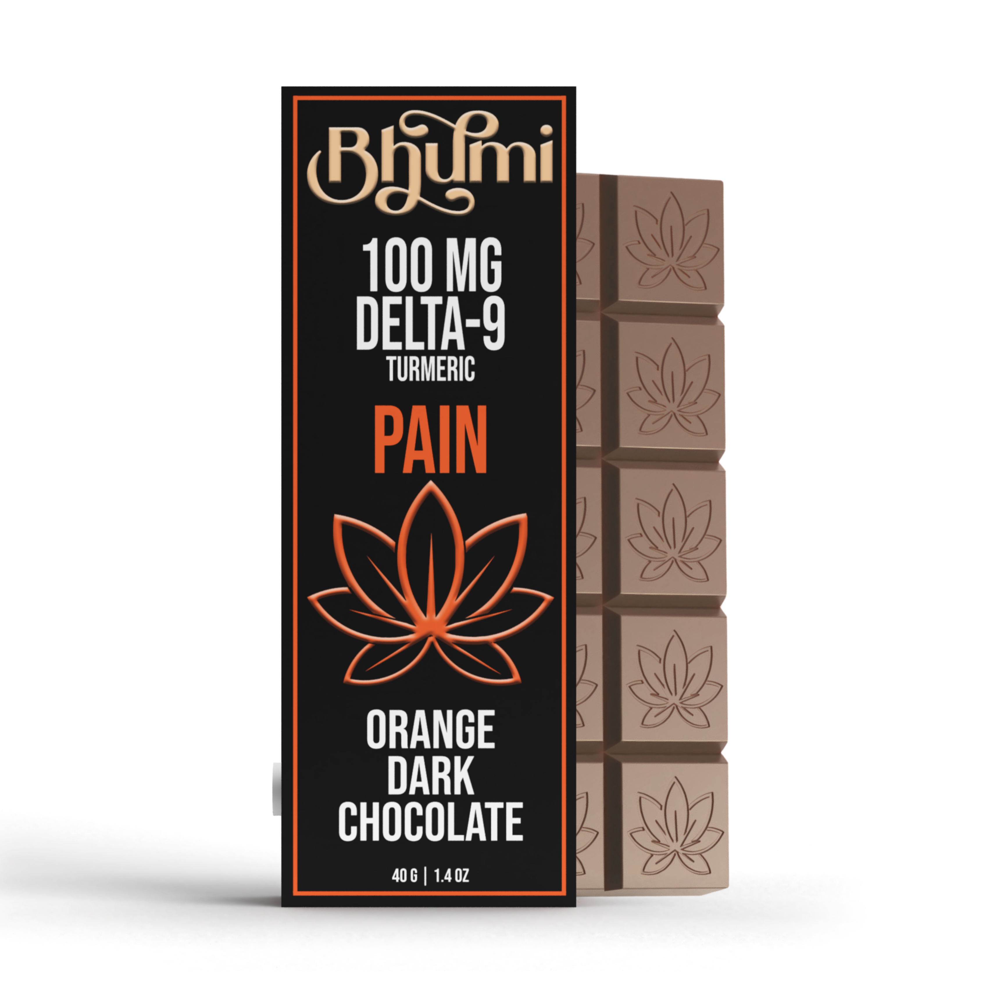 Pain Orange Dark Chocolate Turmeric Bar (100mg Delta 9 + Turmeric) - 2 ...